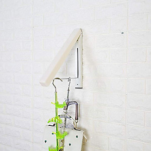 2 Pack Retractable Clothes Drying Rack,Space Saver Wall Mounted Folding Clothes Hanger Drying Rack Laundry Racks for Drying Clothes for Laundry Room, Closet Storage Organization, Indoor & Outdoor Use