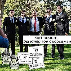 12 Groomsmen Shot Glasses - 11 Groomsman Shot Glasses 1 Groom Shot Glass, Wedding Shot Glasses Groomsmen Proposal Gift, 14 Will You Be My Groomsmen Cards -10 Groomsmen 2 Best Man 2 Ring Bearer