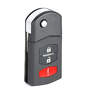 Keyecu Replace Flip Shell Remote Key Case Fob 3 Button For Mazda 3 5 6 RX8 CX5 CX7 CX9,(Empty Shells)