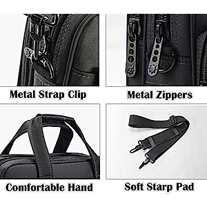 Briefcase Bag 15.6 Inch Laptop Messenger Bag Business Office Bag for Men Women, Waterproof Stylish Nylon Multi-Functional Shoulder Bag fit for Computer Notebook MacBook Hp Dell Lenovo Asus Apple