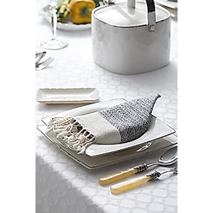 Smyrna Original Turkish Cloth Napkins Set of 6 | 100% Cotton, 18 x 18 Inches | Decorative Boho Table Napkins for Dining Table | Versatile Farmhouse Cloth Napkin for Dinner, Wedding and Parties (Gray)