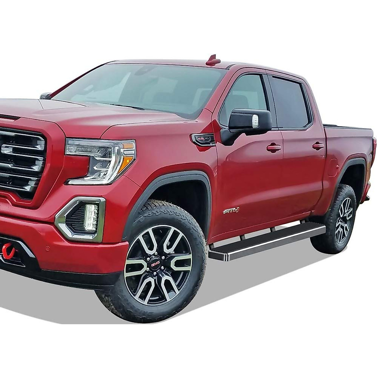 APS Premium 5in Stainless Steel Running Boards Compatible with Chevy Silverado GMC Sierra Crew Cab 19-24