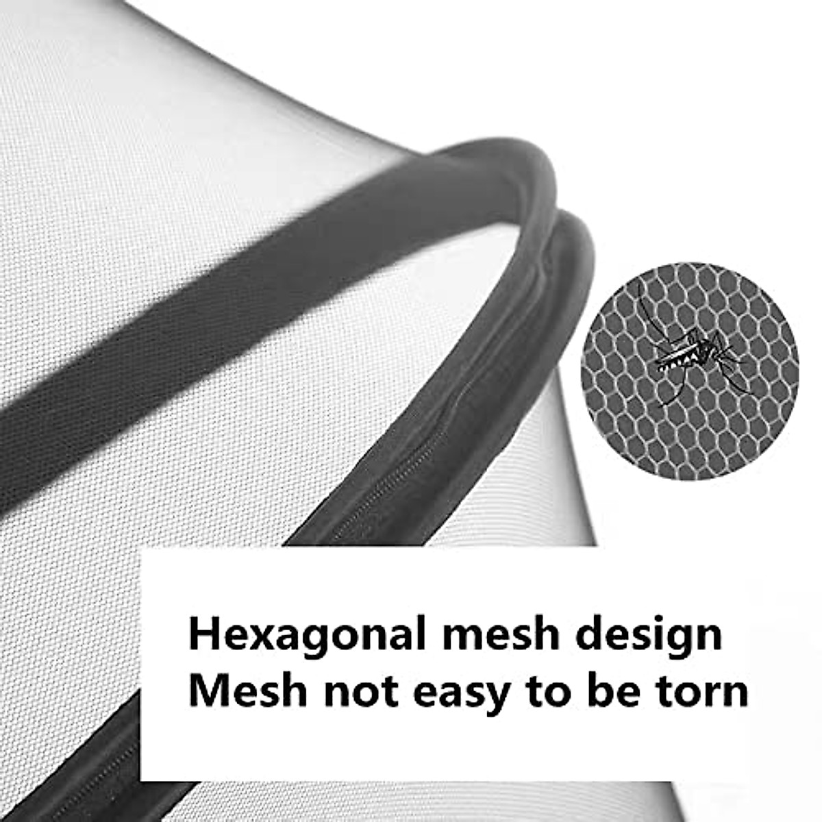 MINILUJIA Universal Foldable Star Mosquito Net and Storage Bag for Baby Stroller with Zipper Visible Breathable Sun Cover Bassinet Mesh Cover for Car Seat,Bassinets,Cradles,Cribs (Black with Star)