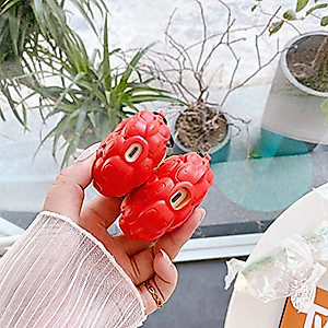 HENJI Case for Airpods 2&1, Japan Anime Cute 3D Devil Fruit Earphone Cases for Airpods 1 2, Hot Cartoon Cover with Hook for Girls Kids Women Men (Flame Fruit)