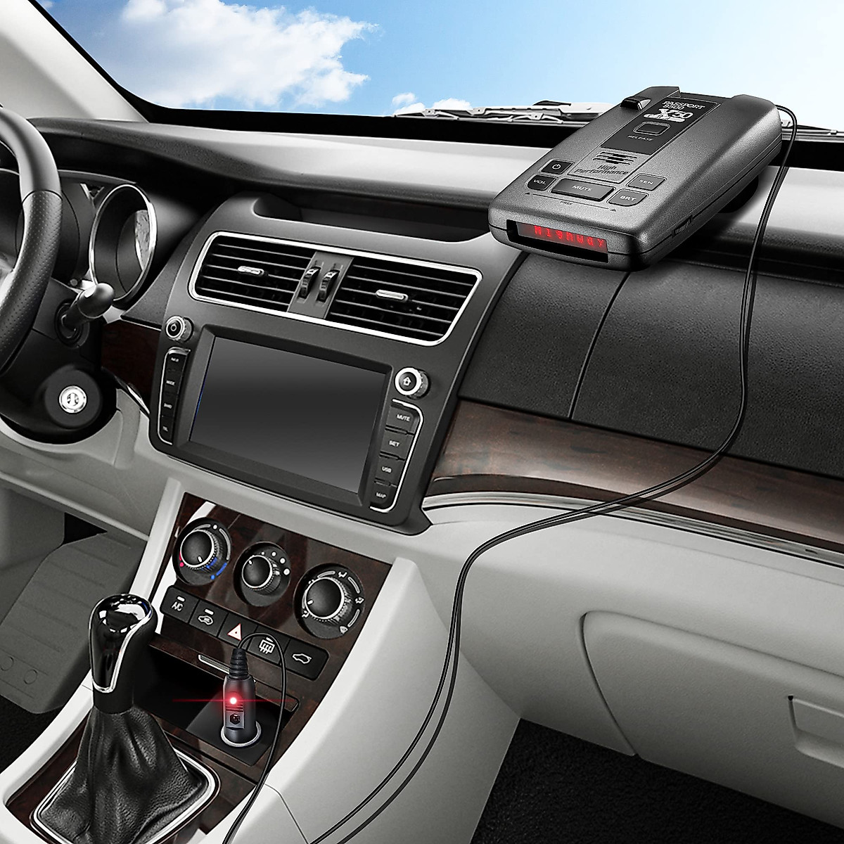 PwrON 12V Radar Detectors Adapter Car Charger Compatible with Beltronics/Escort Passport 9500i 8500 X50 / Valentine One V1 Vehicle Lighter Adapter, 6FT Power Cord