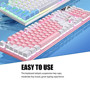 SOLUSTRE 104 Hardware Ultra Compact Keyboard Mechanical Electronic RGB Keyboard Private Model Computer Wired Keyboard USB Wired Keyboard Wired k500 Accessories Mechanical Feel Shine abs