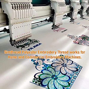 Simthread Embroidery Thread 5500 Yards Black 900, 2 Huge Spools 40wt Polyester for Brother, Babylock, Janome, Singer, Pfaff, Husqvarna, Bernina Machine