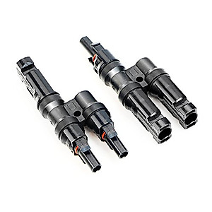 ALLPOWERS MC-4 Branch Connectors Solar Panels Connectors Y Connector in Pair MMF+FFM for Parallel Connection Between Solar Panels