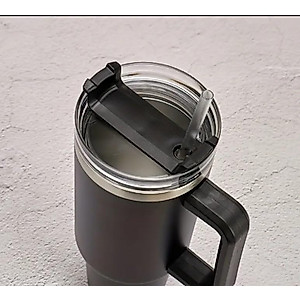 40 Oz Muggs Tumbler with Lid Handle Straw, 304 Stainless Steel Double-layer Vacuum Auto Cup Outdoor large Capacity Travel Mug Thermos Travel Coffee Mug for Home, Office (White)