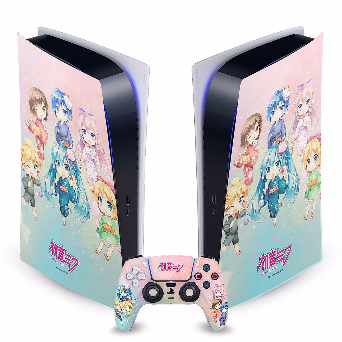 Head Case Designs Officially Licensed Hatsune Miku Characters Graphics Vinyl Faceplate Sticker Gaming Skin Decal Compatible With Sony PlayStation 5 PS5 Digital Edition Console and DualSense Controller