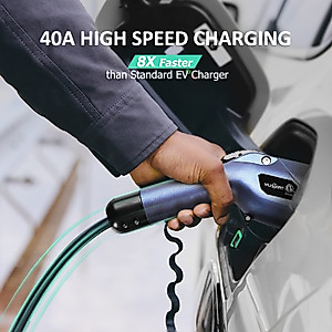 MUSTART Level 2 EV Charger with WiFi, 16/25/32/40 Amp Smart Electric Vehicle Charger, ETL Certified, Indoor/Outdoor Charging Station with NEMA 14-50P, 25-Foot Cable