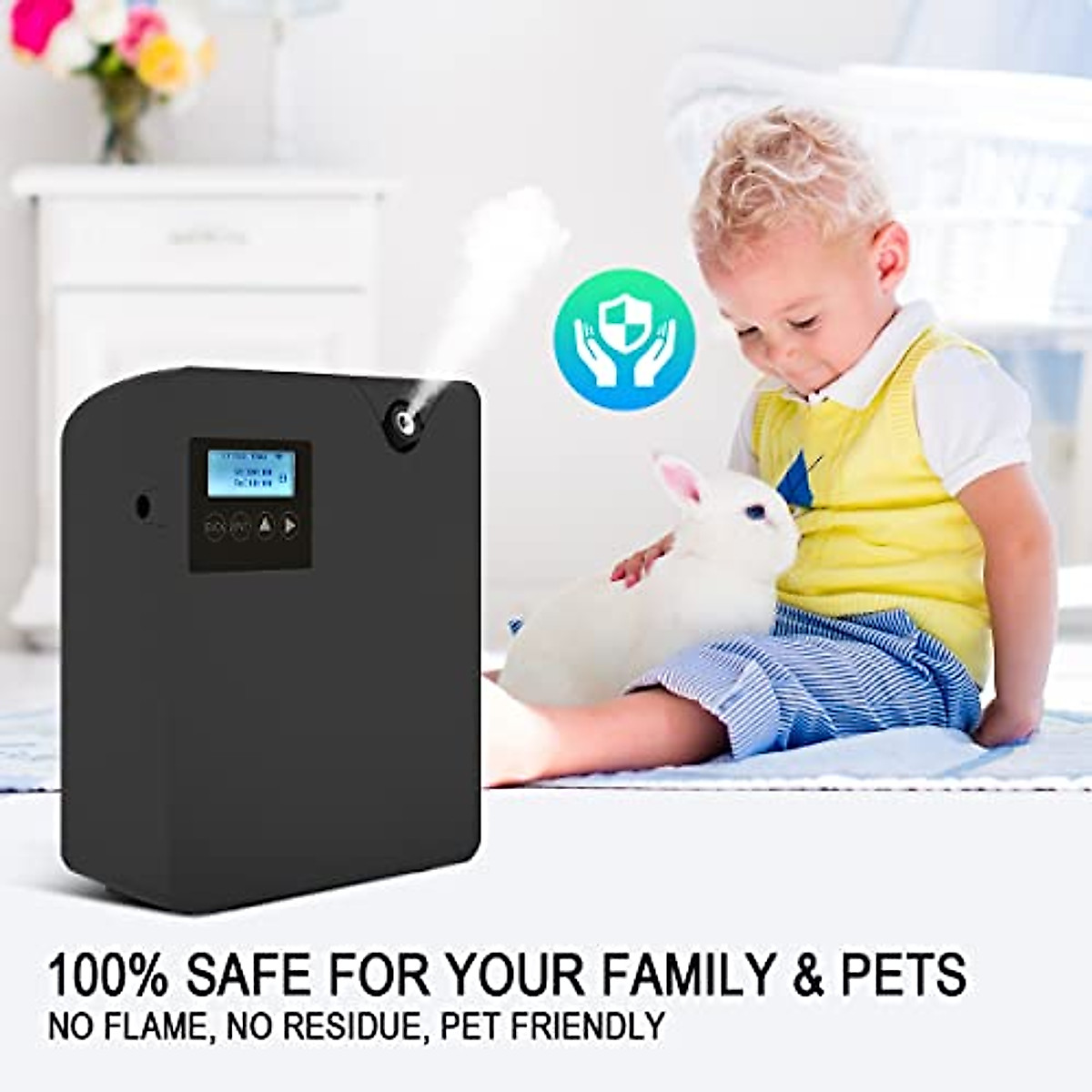 Hitish Scent Air Machine for Home, Bluetooth & WiFi Smart Scent Air Machine with Nebulizing Tech, 300ML Silent & Waterless Essential Oil Diffuser Cover up to 1500 Sq Ft for Large Room, Office(Black)