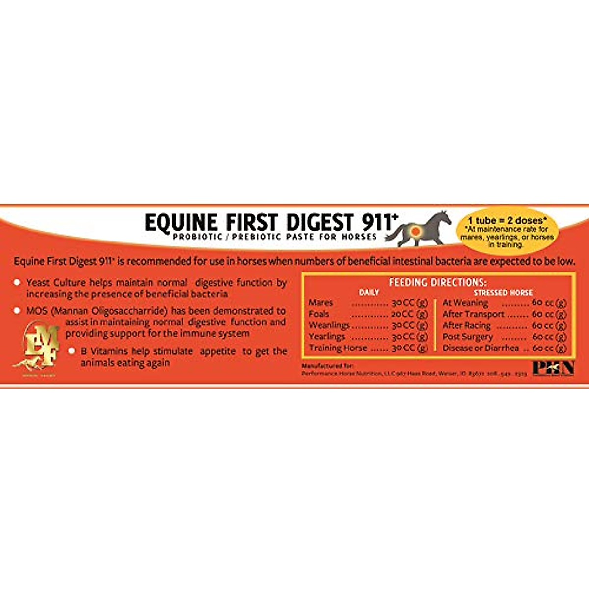 LMF Feeds Equine First Digest 911+ Digestive aid Paste for Horses
