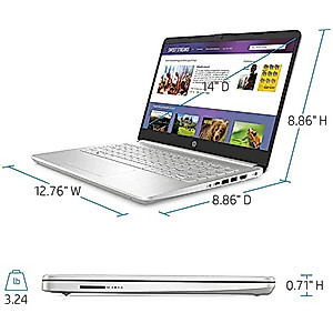2022 Newest HP Notebook Laptop, 14" HD Touchscreen, AMD Ryzen 3 3250U Processor, 16GB DDR4 RAM, 256GB PCIe NVMe SSD, Webcam, HDMI, USB Type-C, Wireless-AC Wi-Fi 5, Bluetooth, Windows 11 Home, Silver