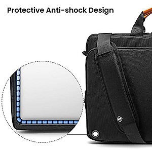 tomtoc 360 Protective Laptop Shoulder Bag for The New Razer Blade Pro 17, HP Envy Laptop 17 Inch, Dell Inspiron 17 3000 Laptop, ASUS ROG Zephyrus S 17.3 Inch, Notebook Bag with Accessory Pocket