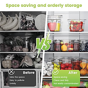 HNEDSEN 12 Pack Plastic Food Pan with Lid 1/6 Size 4 Inch Deep Restaurant Clear Food Storage Containers Polycarbonate Commercial Hotel Pans for Fruits Vegetables Beans Corns (12 PCS, 4'' Deep)