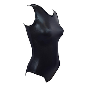 Sookie Active Metallic Sheen Classic Tank Leotard (Deep Black, Ladies - Small)