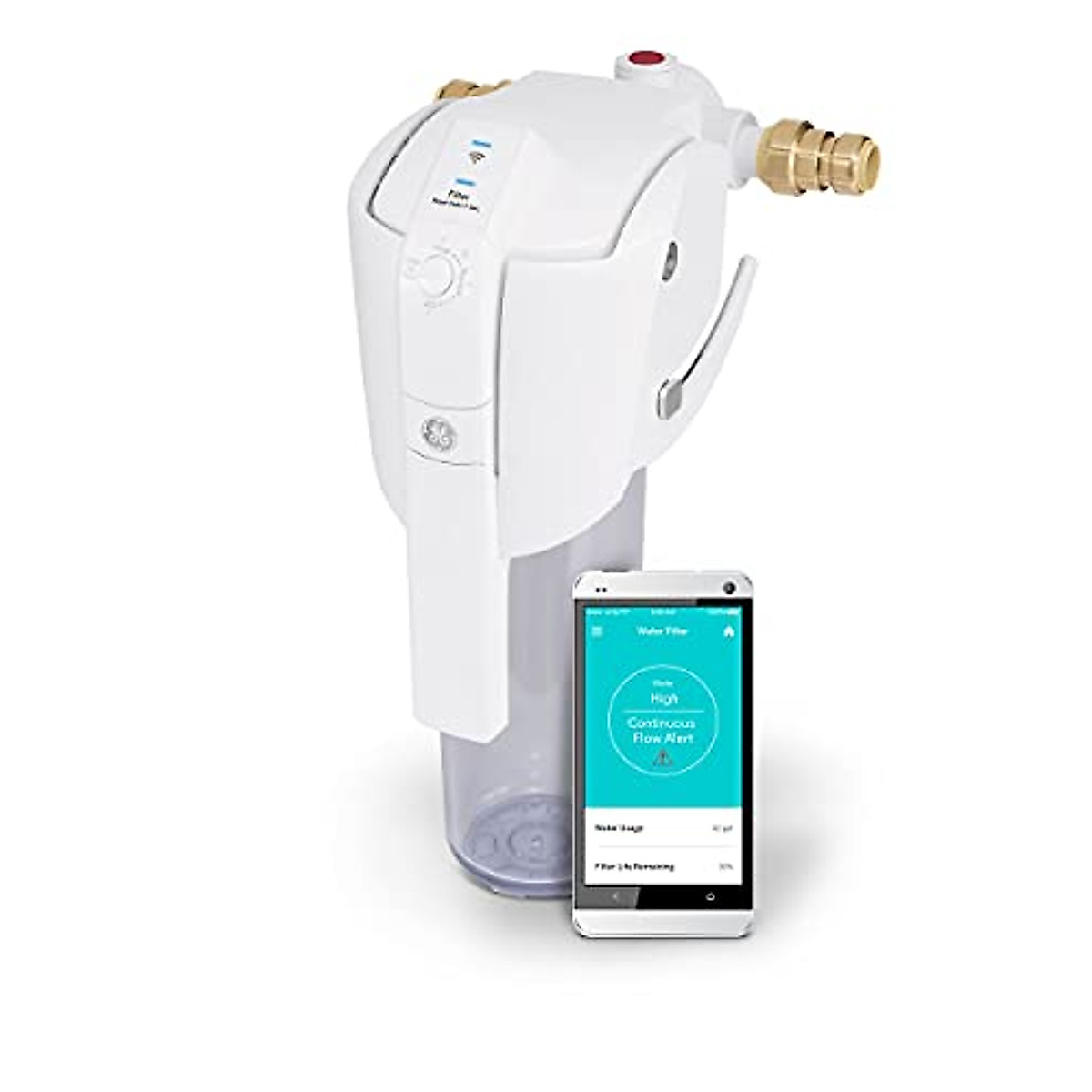 GE Smart Whole House Water Filtration System | Reduces Sediment, Rust & More | Install Kit & Accessories Included | Filter Not Included | Replace Filter (FTHPM, FTHTM, FTHLM) Every 3 Months | GXWH70M