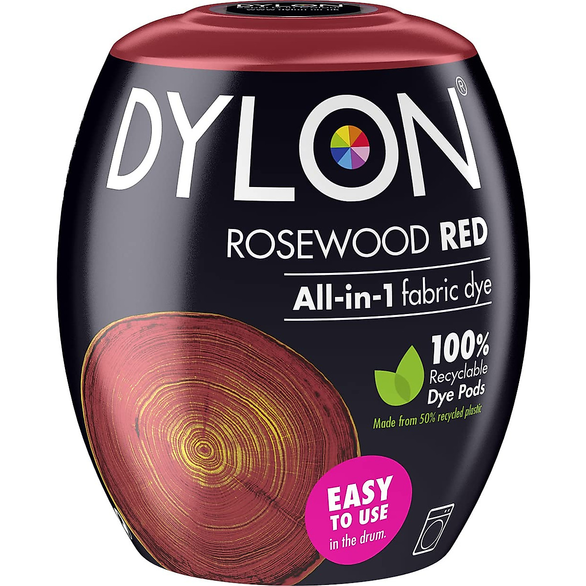 Dylon Washing Fabric Clothes Soft Furnishings Machine Dye Pod, 350 g (Pack of 1), Rosewood Red