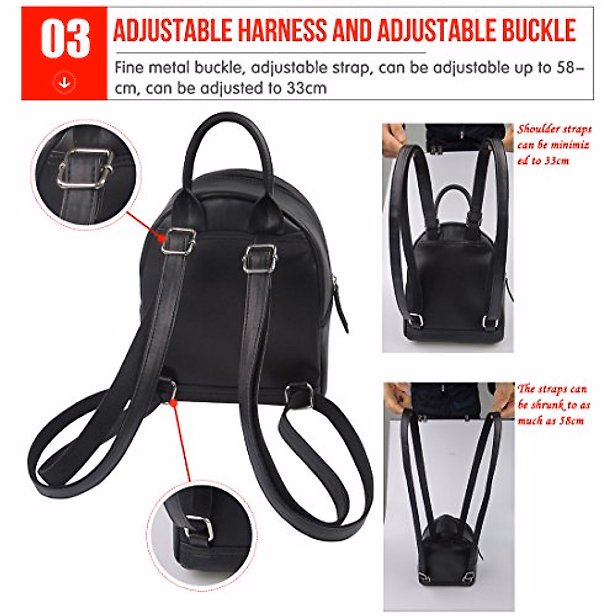 Freewander Adjustable Strap Convertible Handbags, All-match Cute Girl Casual Rucksack, Cute Milk Cow and Sunflower America Flag Pattern