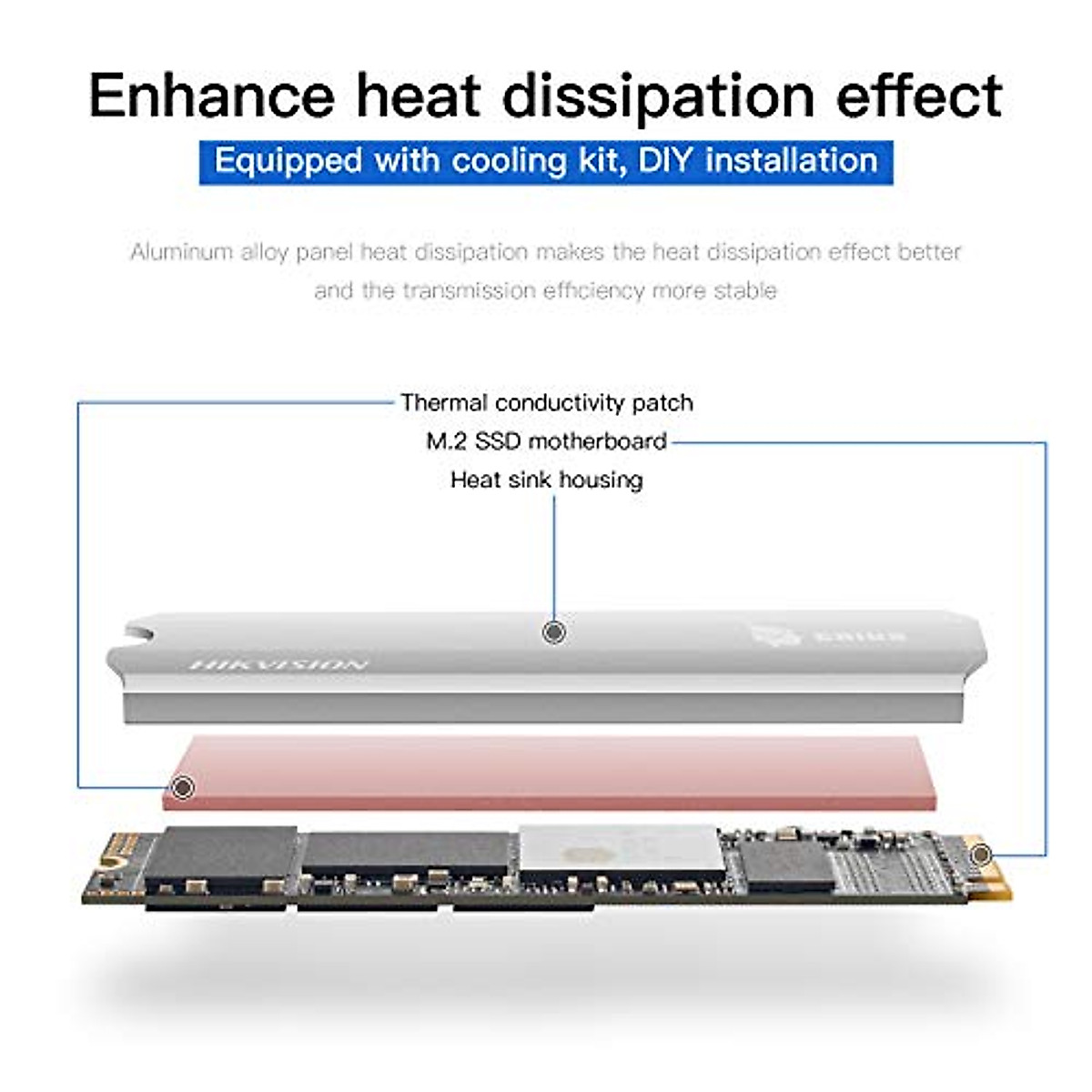 Hikvision E2000 512GB M.2 SSD NVMe PCIe Gen3, Internal Solid State Drive, 3D NAND, Up to 3,500MB/s, 3 Year Warranty