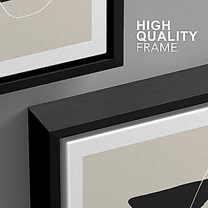 wall26 Framed Canvas Print Wall Art Set Geometric Mid-Century Polygons Graffiti & Street Art Abstract Illustrations Modern Art Decorative Zen for Living Room, Bedroom, Office - 16"x24"x3 Black