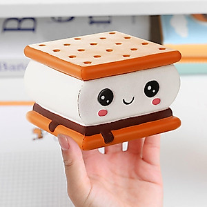 Anboor Squishies Smore Slow Rising Squishy Toy for Kids Soft Cookies Sandwich Scented Stress Relief Realistic Food Cute Squeeze Squish Toy