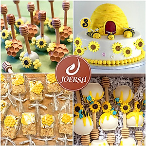 Ocmoiy 4 Pieces Bumble Bee Silicone Mold Honeycomb Sunflower and Bee Fondant Molds for Cupcake Cake Decorating Sugar Chocolate Candy Baking Mold