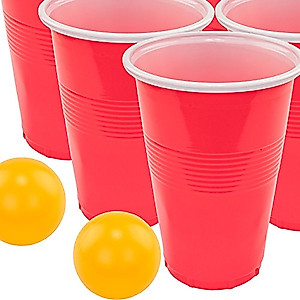 Fairly Odd Novelties Beer Pong Set, 24 Red Cups and Ping Pong Balls.