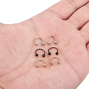 Yaalozei 20G Lip Ring Hoop Piercing Jewelry 20 Gauge Surgical Stainless Steel Septum Nose Hoop Eyebrow Lip Smiley Ring Cartilage Helix Tragus Daith Rook Earring Hoop Piercing Jewelry Men Women Silver