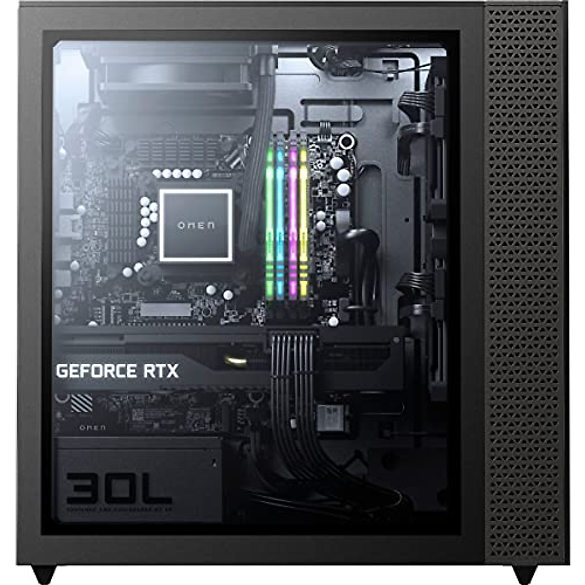 OMEN 30L Gaming Desktop Gamer Tower, GeForce RTX 3060 Ti 8GB Graphics, AMD 8-Core Ryzen 7 5800X Beat i7-10700F (64GB DDR4 RAM| 2TB PCIe SSD| 2TB HDD) WiFi Bluetooth 750 Watts Windows 10, JTD Mouse Pad