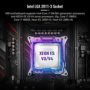 MACHINIST X99 Computer Motherboards, LGA 2011-V3 (Intel Core i7 5th/6th Gen) ATX Server Motherboard with VRM Fan (PCIe 3.0, Dual M.2, SATA 6Gb/s, DDR4, Gigabit Ethernet) for Intel XEON E5 V3/V4 series