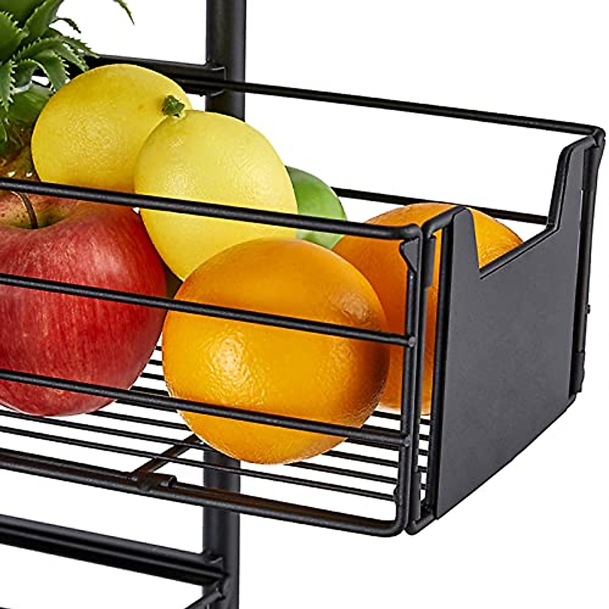 Home Multifunctional Storage Shelf with Lockable Wheels, 4 Tier Shelf+4 Tier Pull-out Storage Unit Materials Storage Rack Anti-collision Kitchen Organizer Rack for Bread, Kitchenware, Microwave
