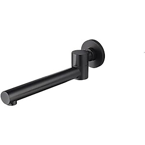 Kitchen Tap Bathroom Basin Faucet Tap, Mixer Swivel Spout Accessories Wall Mounted Water Outlet Black Grey Brass Bathtub Faucet Bibcock (Color : Nero, Size : 1), Vessel Basin Faucet