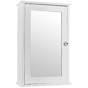 Mirror Bathroom Medicine Cabinet, Bathroom Storage Cabinet, Wall Mounted Bathroom Cabinet with Mirror Door and Shelves,Wooden Hanging Wall Mirror Cabinet for Bathroom, Toilet Vanity Cabinet Organizer