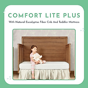 Evolur Sleep Comfort Lite Plus with Natural Eucalyptus Fiber Crib and Toddler Mattress, Greenguard Gold Certified