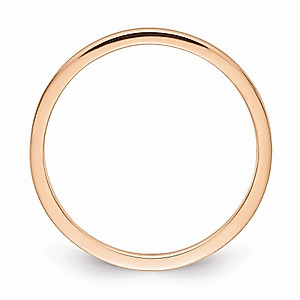 Solid 10K Rose Gold 1.2mm Flat Stackable Brushed Matte Finish Band Thin Wedding Anniversary Ring Size 7