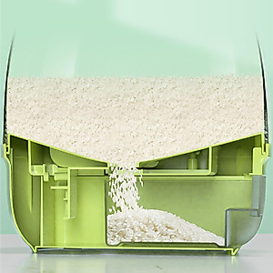 Kitchen Rice Container, 10KG Capacity Food Rice Storage Box, Rice Dispenser Bin Household Cereal Dispenser Bucket for Home Kitchen (Green)