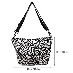 Amosfun Zebra Print Tote Bag Single-Shoulder Bag Umbrella Purse Phone Storage Shoulder Bag for Women Girls