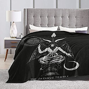 Satanic Demon Devil Ritual Pagan Baphomet Full Fleece Throw Cloak Wearable Blanket Flannel Fluffy Comforter Quilt Nursery Bedroom Bedding King Size Plush Soft Cozy Air Conditioner Blanket