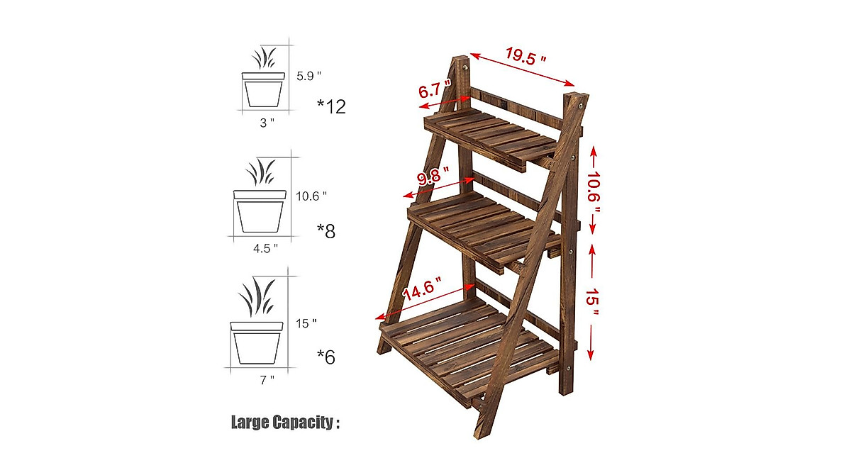 Yaheetech 3-Tier Folding Plant Stand - Elegant & Functional
