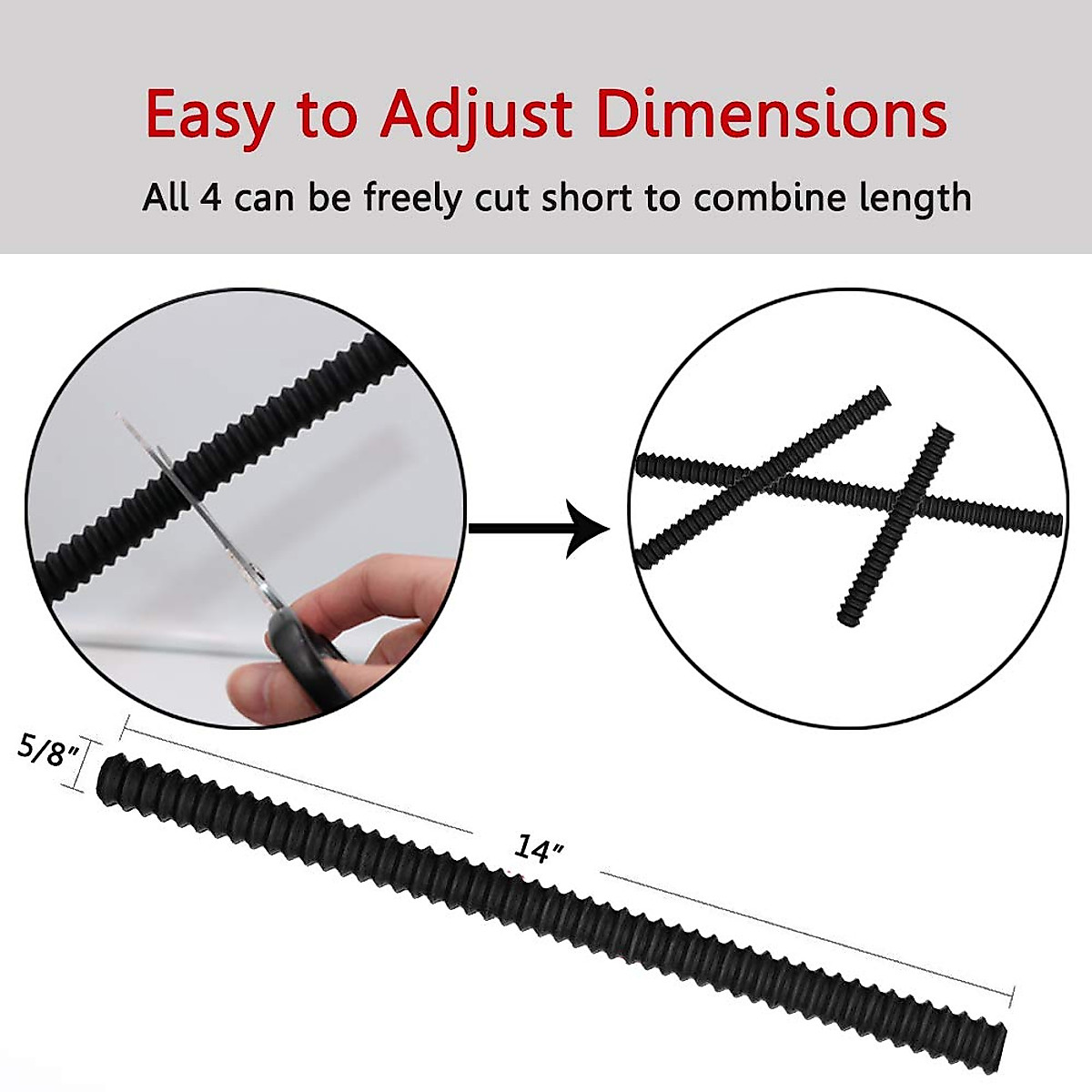 LeeYean Oven Guards for Racks - 4 Pack Heat Resistant Silicone Oven Rack Shields Cover 14 inches Long Oven Rack Edge Protector, Protect Against Burns and Scars (Black)