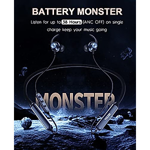 Tecno Wireless Active Noise Cancelling Bluetooth Headphones with Microphone, 38HRS Playtime Neckband Bluetooth Headphones