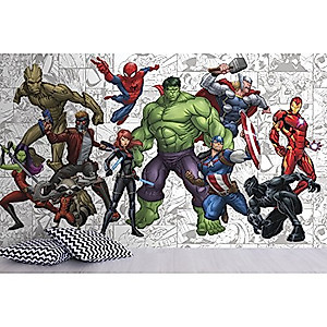 RoomMates JL1433M Marvel Hero Spray and Stick Removable Wall Mural - 10.5 ft. x 6 ft.