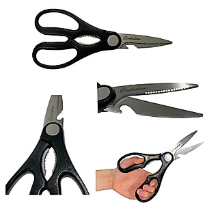 KAKUSEE Cortador Chefs Knife, Cutting Board, and Scissors, Stainless steel peeler 4-piece Set CRT-03