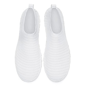 Racqua Men&Women Breathable Water Shoes Aqua Socks for Hiking Diving Surf Diving Sport Quick-Dry Pool Beach Swim Shoes White 7.5W/6.5M