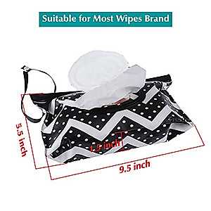 Fnydvis Baby Wipe Dispenser,Refillable Wipes Holder,Baby Wipes Container,Portable Wipes Dispenser Travel,Reusable Travel Wet Wipe Pouch (2PACK)