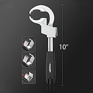 4DJ Universal Adjustable Double-ended Wrench Multifunctional Bathroom Wrench for Pipe Basin Faucet Bathroom Wrench Tool, Disassembly and Assembly Faucet Sink Water Plumbing Repair (DJWW103)