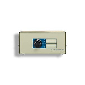 KENTEK DB25 4 Way Manual Data Switch Box RS-232 Parallel Serial D-Sub 25 Pin Female I/O ABCD Port for PC MAC to Peripherals Devices Printer Modem