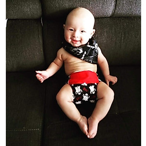 KaWaii Baby One Size HD3 Cloth Diapers, Reusable Adjustable Gender Neutral Easy Hook & Loop 8-36 lbs, Set of 6 Diapers with 6 Super Absorbent Stay-Dry Diaper Inserts